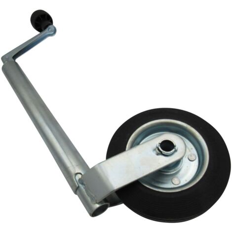 Heavy Duty Caravan Jockey Wheel 35MM (Trailer Steel Rim Wind Up Handle)