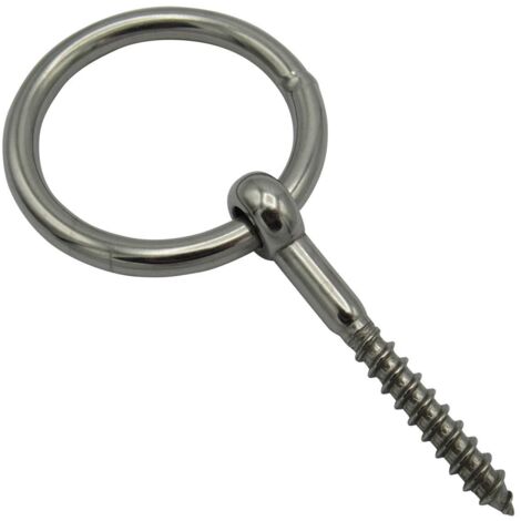 Stainless Steel Ring Eye Bolt 5MM (Wood Screw Lag Thread Eyebolt ...
