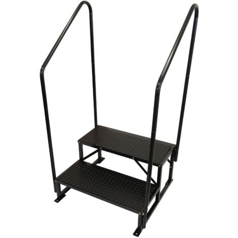 Freestanding Caravan Double Step 2 Tread with 2 Handrails (Non Slip ...