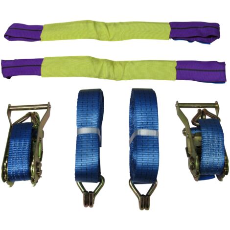 Car Trailer Transporter Recovery Straps (35MM 6M Set of 2 Truck Heavy ...