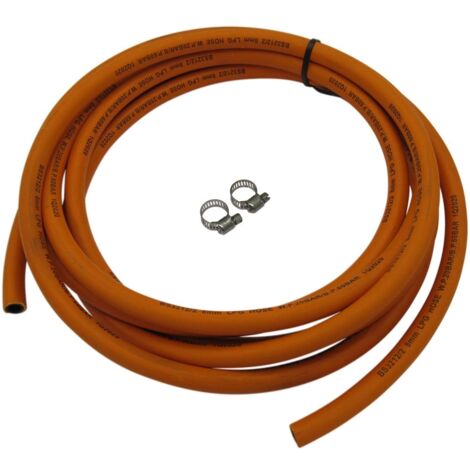 Gas Hose Pipe 8MM 1 Metre With Clamps (LPG Flexible Caravan Motorhome ...