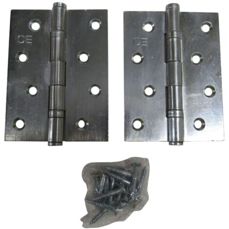 Ball Bearing Door Butt Hinges X2 (Pair Zinc Plated Steel CE Rated ...