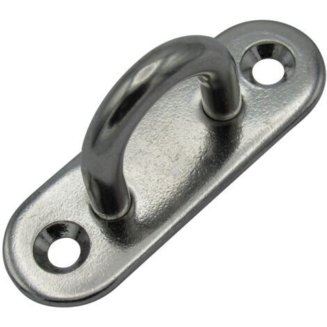 Oblong Pad Eye Plate 6MM Stainless Steel (Marine Rope Hook Loop Rigging)