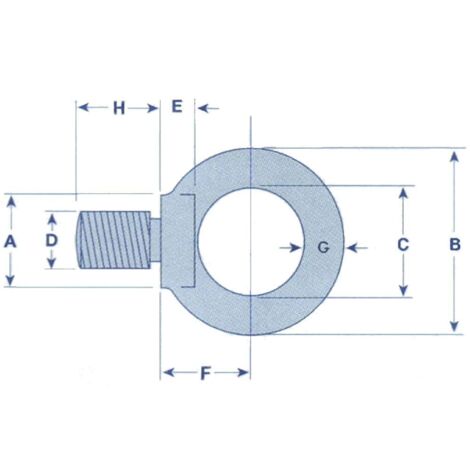 M10 Lifting Eye Bolt - Self Coloured Collared Threaded Eyebolt BS4278 ...