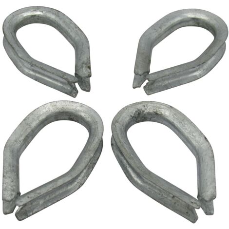 X4 8MM Galvanised Reeving Thimble - Eyelet Wire Rope Galvanised Finish