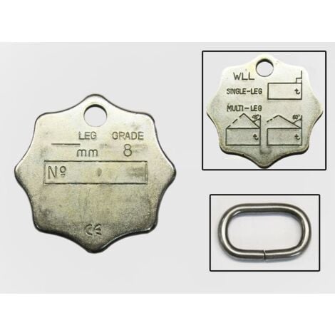 Grade 80 Sheriff Chain Tag - 8 Point Star Sling Lifting Serial Eight