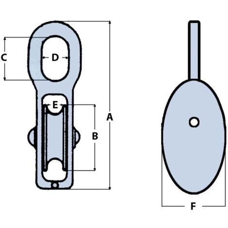 40MM Awning Pulley Single Nylon Sheave Fixed Elongated Eye - Rope Line ...