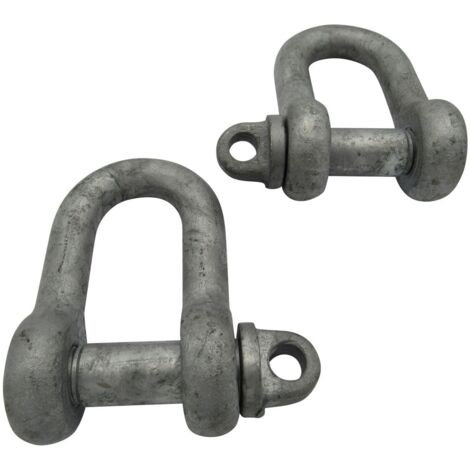X2 0.6 Ton Galvanised Small Dee Shackle With Screw Pin - BS3032 600KG ...
