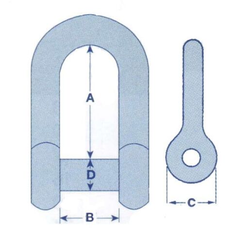 x1 16MM Galvanised Commercial Dee Shackle With Countersunk Pin - Chain ...