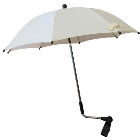 Small Pram Parasol With Clamp - Cream Fully Adjustable Flexible Pole ...