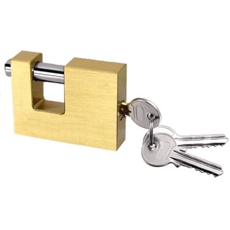 Heavy Duty Brass Shutter Padlock 80MM Security Rectangular Hardened Shackle Shed