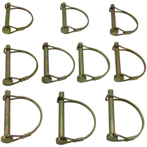 11MM Shaft Locking Pins x10 (100MM Round Retaining Wire Lock Trailer Clips)