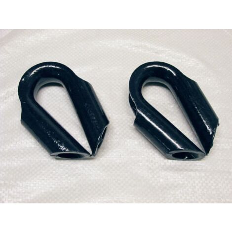 16MM Wire Rope Tube Thimbles x2 - Blue Painted