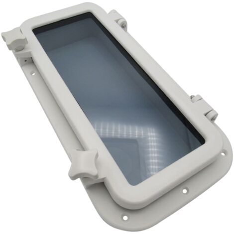 400MM x 200MM White Rectangular Porthole With 4MM Tempered Glass-Boat ...
