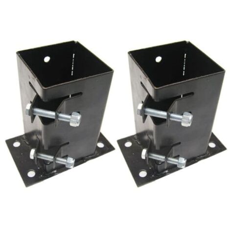 x2 3" Flush Fit Bolt Down Bolt Grip Fence Supports - 75MM Post Holder ...