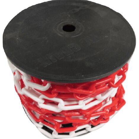 Red White Plastic Chain Links 6MM x 30M (Garden Decorative Safety Barrier)