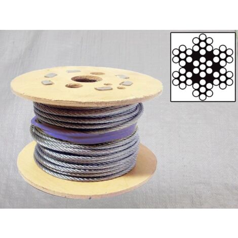 Galvanised Steel Wire Rope Cable 3MM 7x7 (100M Reel 7 x 7 Rigging Marine)