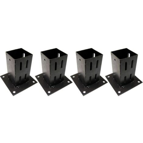 x4 4" Bolt Down Wedge Grip Fence Supports - 100MM Post Timber Holder ...