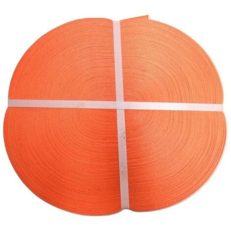 100M Coil of Orange 35MM x 3000KG Polyester Lashing Webbing - 100 Metre ...