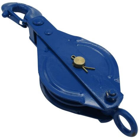 2 Ton 150MM Single Block With Hook Blue Painted - 16MM Wire Rope Safety ...