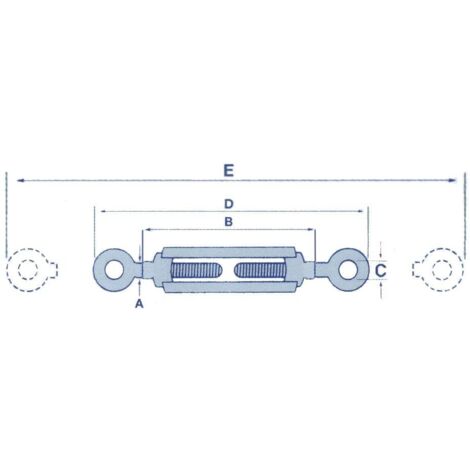 x4 M24 Galvanised Forged Straining Screw Eye Eye - Caravan Turnbuckle ...