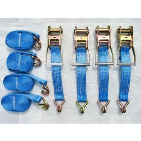 Ratchet Straps 5 Ton 50MM 12M x4 (Lashing Tie Down Claw J Hook Lorry Cargo)