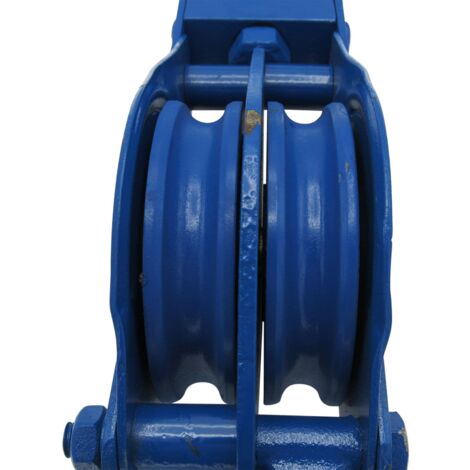 2 Ton 150MM Double Block With Hook Blue Painted - 16MM Pulley Wire Rope ...