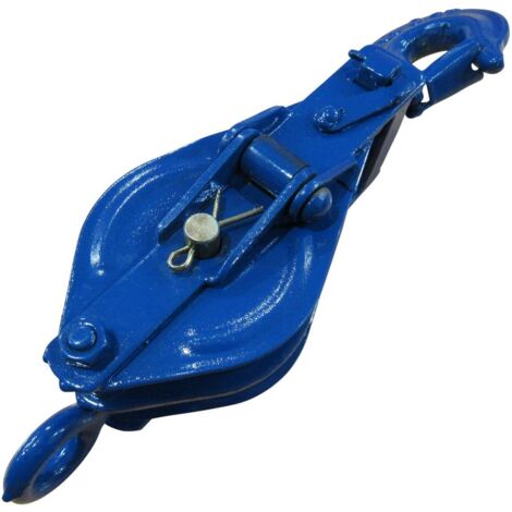 2 Ton 150MM Double Sheave Snatch Block With Swivel Hook Blue Painted ...