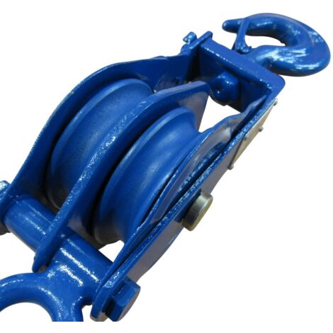 2 Ton 150MM Double Sheave Snatch Block With Swivel Hook Blue Painted ...