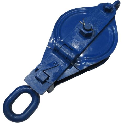 4 Ton 200MM Snatch Block With Swivel Eye Blue Painted - 22MM Wire Rope ...
