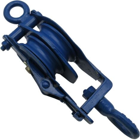 5 Ton 250MM Double Sheave Snatch Block With Swivel Eye Blue Painted ...