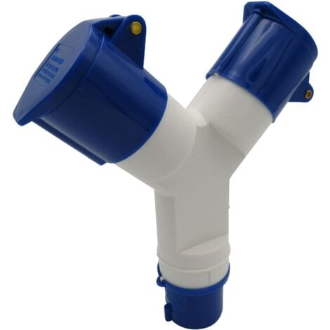 2 Way Splitter 16A (Mains Electric Hook Up Adaptor Caravan Motorhome ...