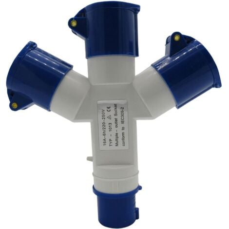 3 Way Splitter 16A (Mains Electric Hook Up Adaptor Caravan Motorhome ...