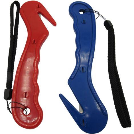 Safety Hay Net Cutter (String Straw Yard Stable Blade Garden Red Or Blue)