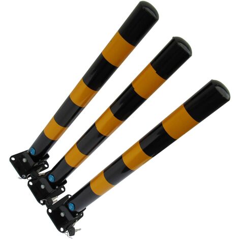 Collapsable Folding Parking Bollard X3 (Fold Down Car Park Post Barrier ...