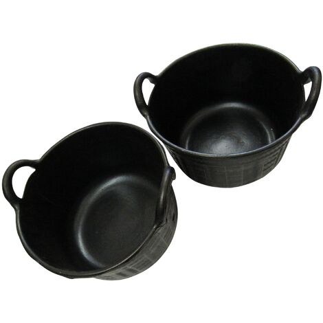 Heavy Duty Rubber Flexi Tub 30L X2 (Builders Mixing Bucket With Handles)
