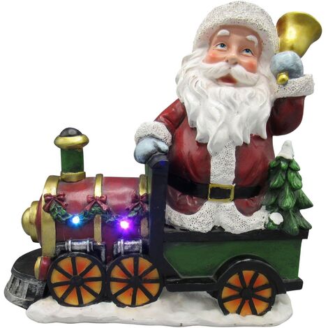 Light Up Christmas Train Santa Figurine (Xmas LED Ornament Decoration)