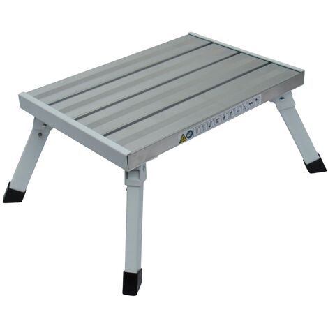 Folding Aluminium Single Step Stool (Foldable Hop Up Work Platform)