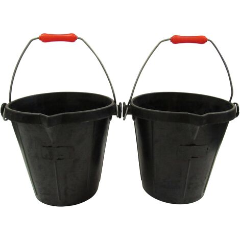 Flexible Heavy Duty Rubber Bucket 14L X2 (Large Horse Feed Builders Tub)