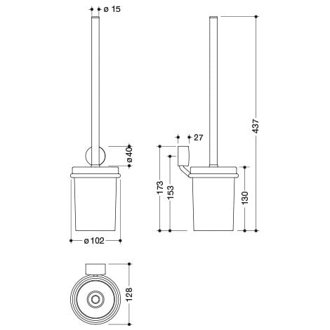 HEWI WC-Bürstengarnitur System 815 Toilettenbürste mit Halter