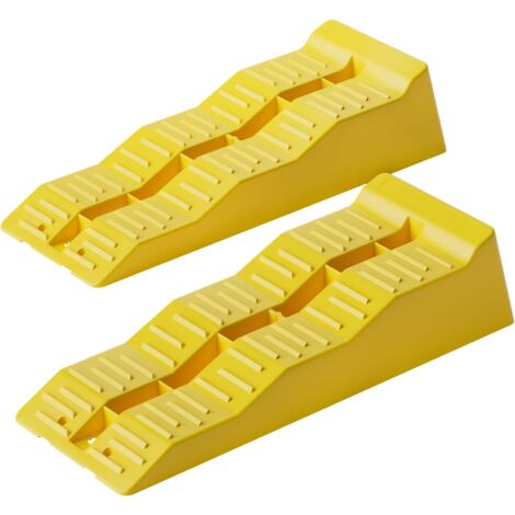 Wiltec Cunei fermaruota con 3 altezze 40/70/100 mm, Set di 2 cunei ...