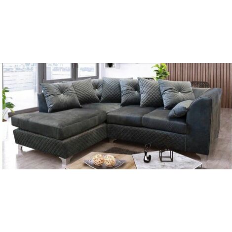 Matteo Plush Velvet Fabric Sofa Set (Left Hand)