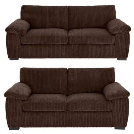 Collingdale Jumbo Cord Fabric 3+2 Sofa Set in Chocolate