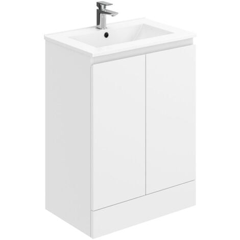 Waterproof 600mm White Vanity Unit with Basin