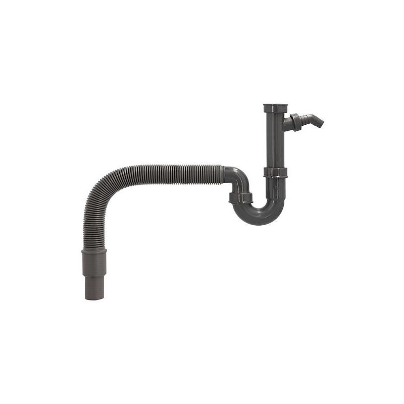 Siphon d’évier 11/2" x 40/50 mm, tube de sortie flexible avec raccord ...