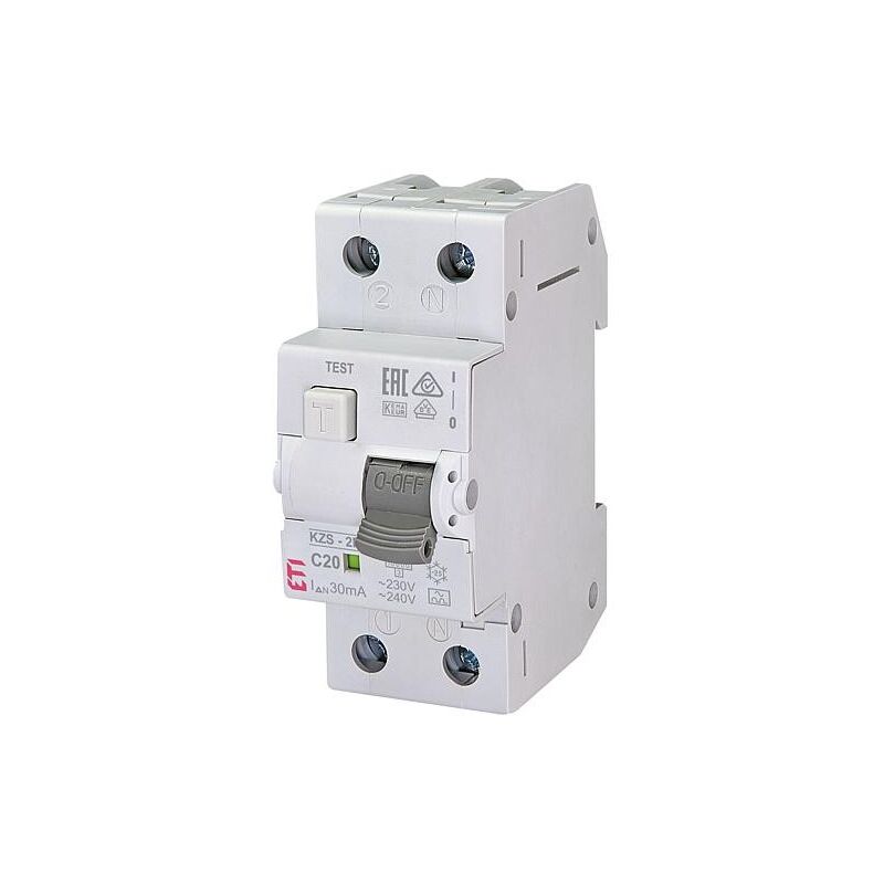 ETI Disjoncteur FI-LS KZS-2M A, 2 pôles, type A, C20 / 0,03A, à action ...