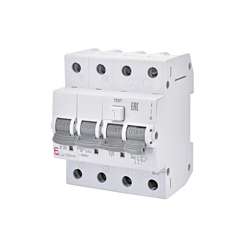ETI Disjoncteur FI-LS KZS-4M A, 3 pôles + N, type A, B13 / 0,03A, à ...