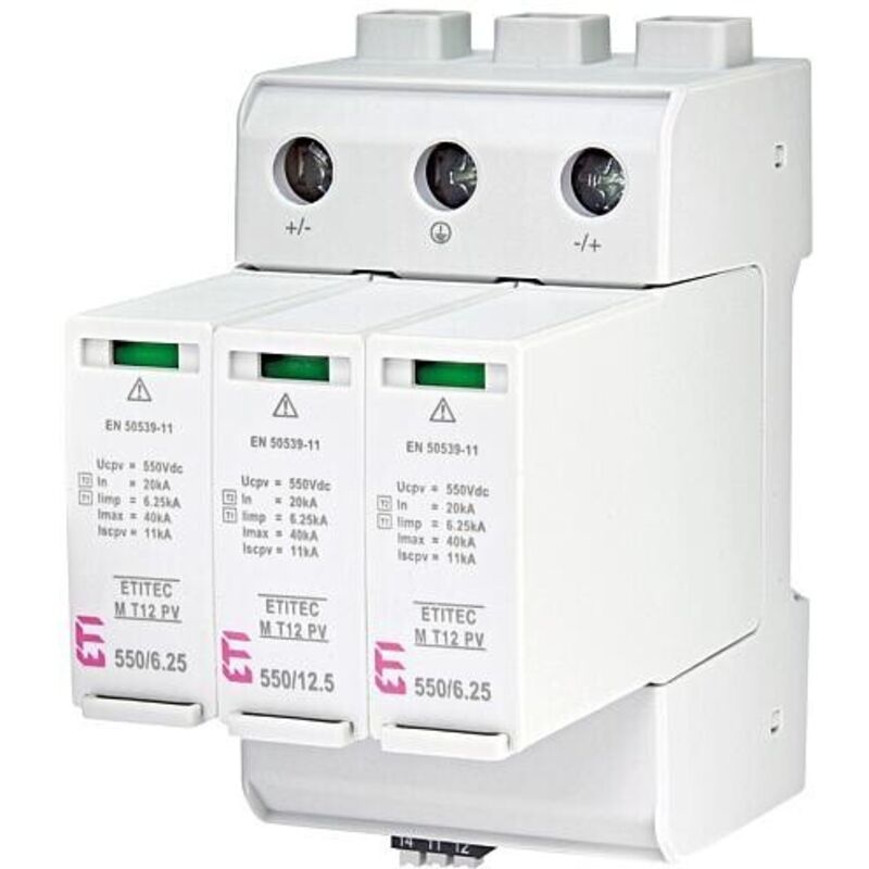 ETI Parafoudre combiné pour PV, ETITEC M T12 PV 1100/12,5 Y RC, REG