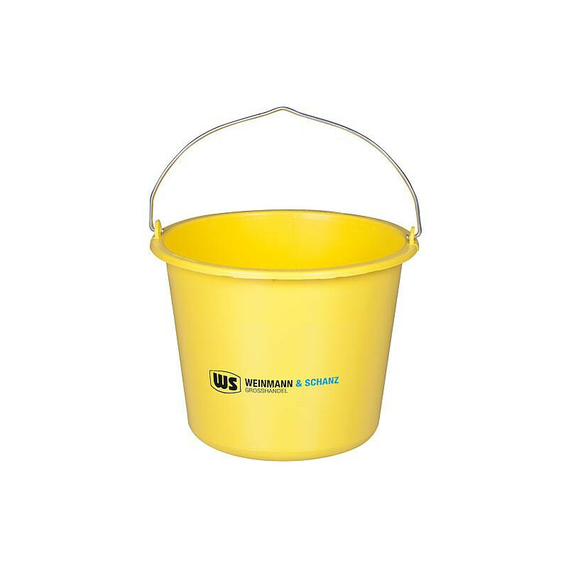 Seau 12 litres jaune graduation litrage avec Logo WS Paquet : 10 pces