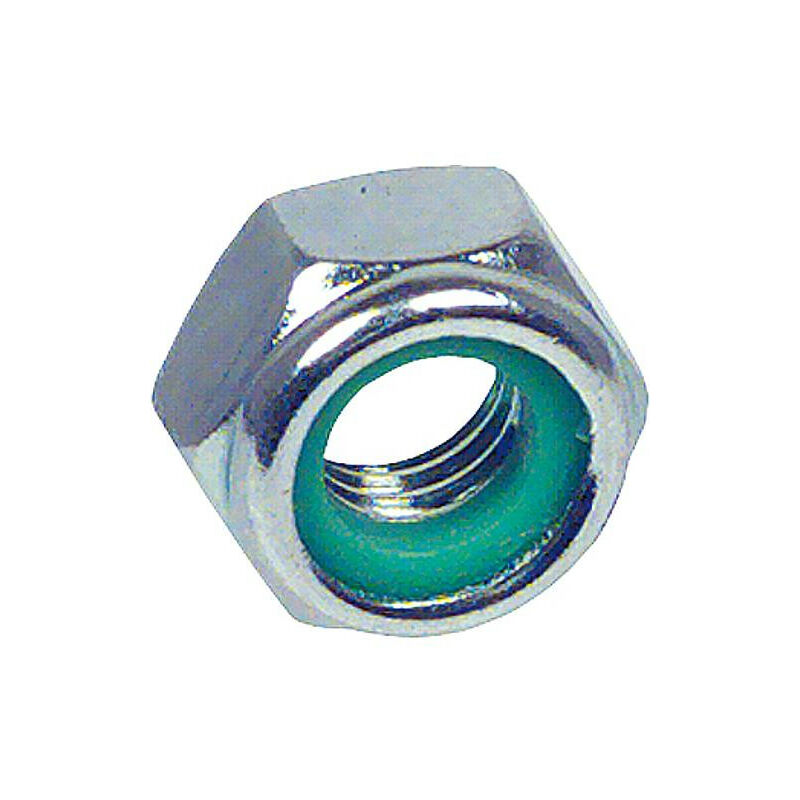 Ecrou hexagonal de securite avec Bague en plastique DIN 985 M 10 UE 500 ...